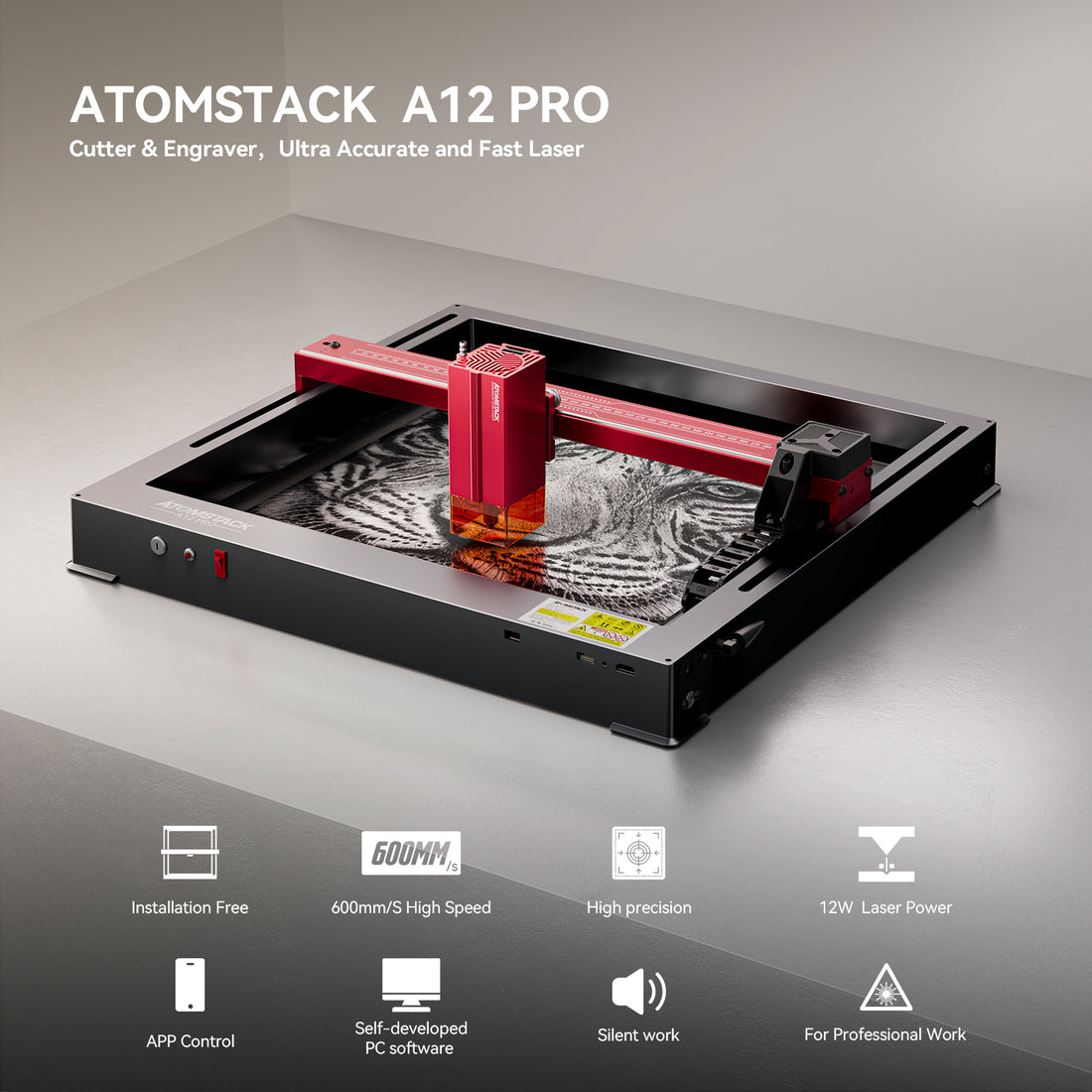 AtomStack A12 PRO Optical Power 12W Laser Engraver