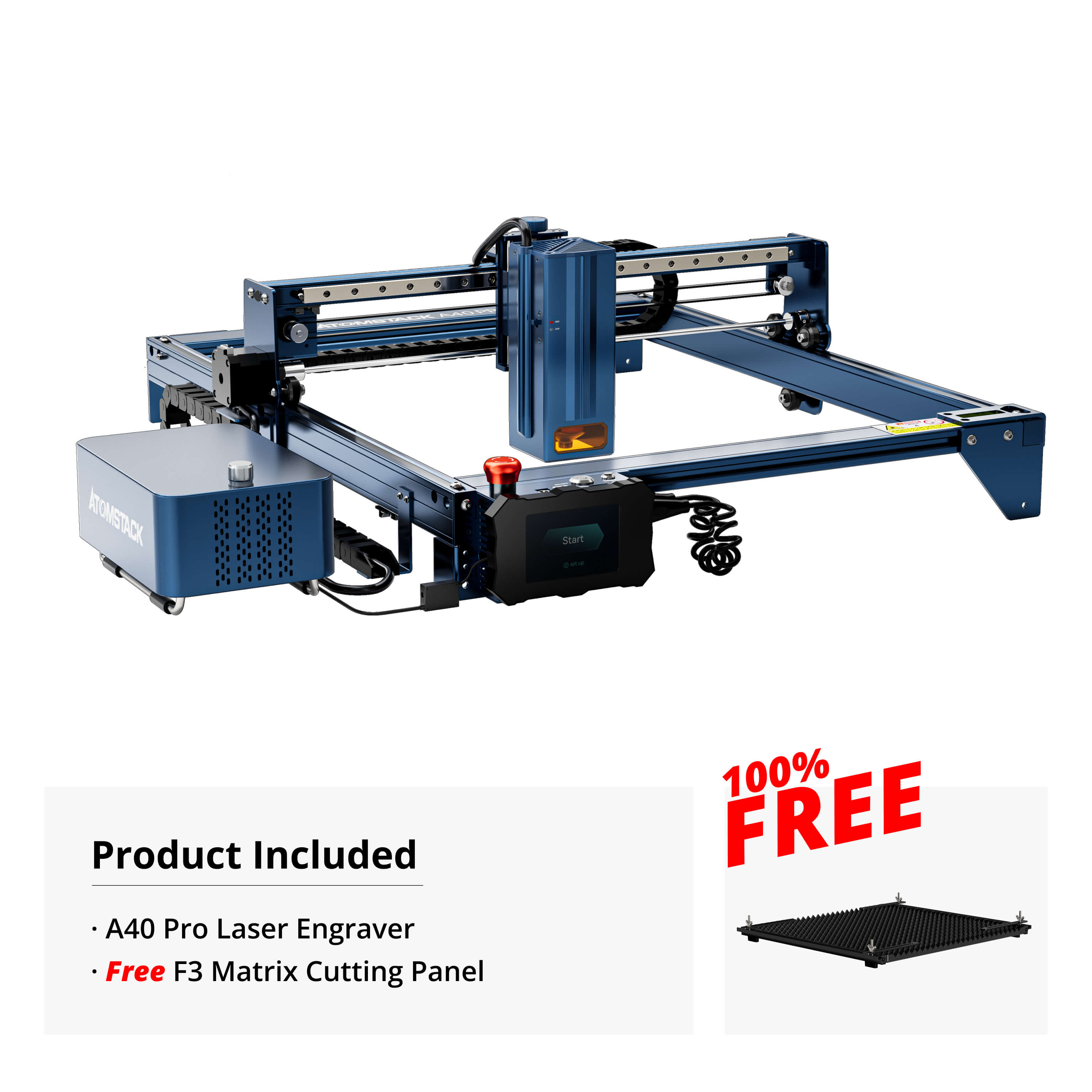 AtomStack A40 Pro Laser Machine Equipped with F60 Air Assist Kit